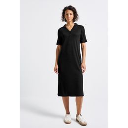 Street One Damen Midikleid, schwarz, Gr. 34, unifarben, Stoff, 63% Polyester, 34% Viskose, 3% Elasthan, Kleider, in Unifarbe