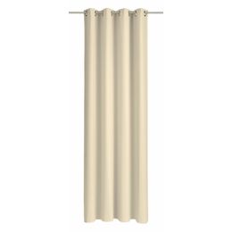 Vorhang WIRTH, B:145cm H:255cm, beige, Polyester, Wohnzimmer, Gardinen, "Dim out"