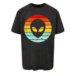F4NT4STIC Damen T-Shirt "Alien Retro Sonnenuntergang", schwarz, Gr. XXL, Obermaterial: 100% Baumwolle, Shirts, Premium Qualit&auml;t