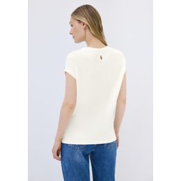 Cecil Damen T-Shirt, wei&szlig;, Gr. XXL, bedruckt, Web, 48% Baumwolle, 48% Modal, 4% Elasthan, Shirts, aus Baumwolle mit Stretchante