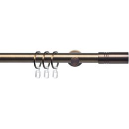 Gardinenstange Liedeco, L:240cm &Oslash;:25mm, braun, Metall, Gardinenstangen, "CELZYLIN01SG1L", 1-l&auml;ufig im Fixma&szlig; &Oslash; 25 mm