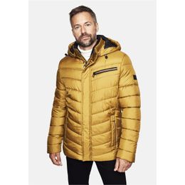 NEW CANADIAN Herren Steppjacke, gelb, Gr. 60, unifarben, 100% Polyester, Jacken, mit Fleece-Einsatz am Innenkragen