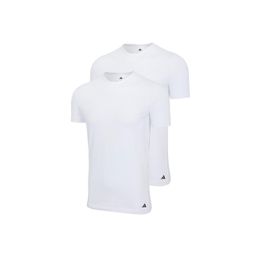 Herren T-Shirt "T-Shirt Crew Neck Shirt Active Flex Cotton 2er Pack", wei&szlig;, Gr. XL, adidas originals, Obermaterial: 95% Baumwolle CO. 5% Elasthan
