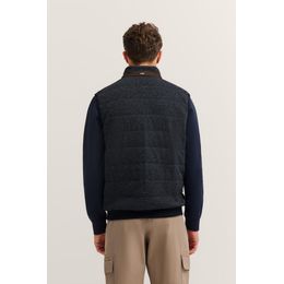 Bugatti Herren Sweatweste "Regular Fit"390, marine, Gr. L, unifarben, 100% Baumwolle, Westen, mit Stehkragen und aus reine Baumwolle