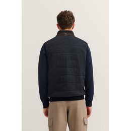 Bugatti Herren Sweatweste "Regular Fit"390, marine, Gr. L, unifarben, 100% Baumwolle, Westen, mit Stehkragen und aus reine Baumwolle