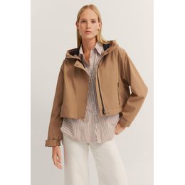 Bugatti Damen Blouson, beige, Gr. 44, unifarben, 100% Polyester, Jacken, wasserabweisend