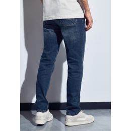 Street One MEN Herren Regular-fit-Jeans, blau, Gr. 31, unifarben, Jeans, 98% Baumwolle, 2% Elasthan, Jeans, aus Baumwolle mit Stretchanteil