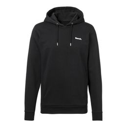 Herren Hoodie, BENCH. LOUNGEWEAR, Gr. 48, schwarz, angeraute Sweatware, Obermaterial: 60% Baumwolle, 40% Polyester, unifarben, Basic, Sweatshirts,