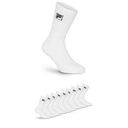 Fila Herren Sportsocken "UNISEX CREW TENNIS FULL TERRY SOCKS", Gr. 35, wei&szlig;, Baumwollmischung, unifarben, Socken, mit langem Rippenb&uuml;ndchen