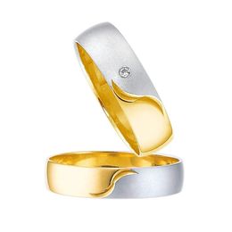 Firetti Damen Trauring "Schmuck Geschenk Gold 375 Hochzeit Ehering Trauring "LIEBE"", 23, 0,01 SI = kleine Einschl&uuml;sse mit Brillant, Gelbgold 375,