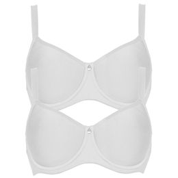 SuSa Damen T-Shirt-BH "2er Pack Spacer BH mit B&uuml;gel Catania", Gr. 80wei&szlig; wei&szlig;, Obermaterial: 50% Polyamid PA. 30% Polyester PES. 20% Elasthan EL., BHs