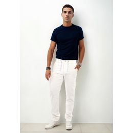 INDICODE Herren Stoffhose "Inboris", wei&szlig;, Gr. XXL, 55% Leinen, 45% Baumwolle, Hosen, mit innen liegendem Kordelzug