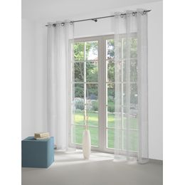 Gardine WIRTH, B:300cm H:120cm, wei&szlig;, Polyester, Wohnzimmer, Gardinen, "Lizzy"