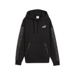 Puma Damen Hoodie "Essentials Comfort Hoodie mit Animal-Print Damen", schwarz, Gr. XXS, 68% Baumwolle, 32% Polyester, Sweatshirts