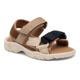 bisgaard Kinder Sandale "nico Weite: normal", Gr. 33, braun, Textil, colorblocking, Schuhe, Trekkingschuh, Badeschuh, Klettschuh, Gr&ouml;&szlig;enschablone zum