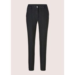 Madeleine Mode MADELEINE Damen Stoffhose "Hose Flanellhose mit schmaler Beinform"schwarz, grau, Gr. 19, Obermaterial: 64% Polyester PES. 34% Viskose CV. 2% Elasthan
