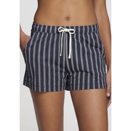 Damen Pyjamashorts, VIVANCE DREAMS BY LASCANA, Gr. 32, blau, Single Jersey, Obermaterial: 50% Baumwolle, 50% Viskose, gestreift, Hosen, mit sch&ouml;nem