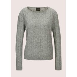 Madeleine Mode MADELEINE Damen Longpullover "Pullover Pullover", grau, Gr. 40, Obermaterial: 100% Schurwolle WV., Pullover
