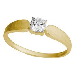Firetti Damen Fingerring "Schmuck Geschenk Gold 375 Damenring Goldring Tropfen Solit&auml;r", 19, Gelbgold 375, 1,7mm, gold, Gelbgold 375, Fingerringe,