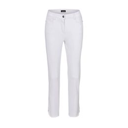 GOLDNER Damen Stoffhose "Hose im 5-Pocket-Stil", wei&szlig;, Gr. 44, Obermaterial: 71% Baumwolle CO. 20% Lyocell CLY. 6% Polyester PES. 3% Elasthan EL.,