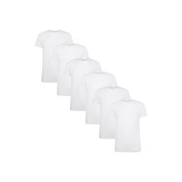 Bamboo basics Herren T-Shirt "T-Shirt RUBEN 6er Pack", wei&szlig;, Gr. L, Obermaterial: 68% Viskose CV. 28% Baumwolle CO. 4% Elasthan EL., Shirts