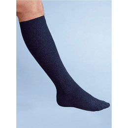 Rogo Damen Kniestr&uuml;mpfe, Gr. 3, blau, 87% Baumwolle, 12% Polyamid, 1% Elasthan, Socken