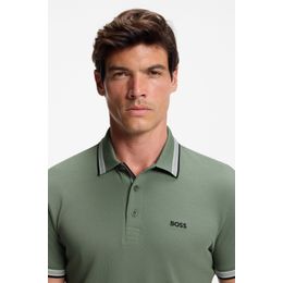 BOSS Green Herren Poloshirt "Paddy"open gr&uuml;n359, Gr. 4XL, unifarben, Jersey, Obermaterial: 100% Baumwolle, Shirts, mit kontrastfarbenen Streifen am