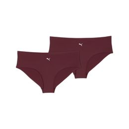 Puma Damen Slip "Seamless Hipster (2er-Pack) Damen", Gr. XLscarlet rot, 83% Polyamid, 17% Elasthan, Unterhosen