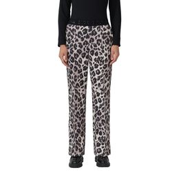 Damen Stoffhose, schwarz, Gr. 38, s.Oliver BLACK LABEL, bedruckt, Web, Obermaterial: 92% Polyester, 8% Elasthan. Futter: 100% Polyester, Hosen, mit