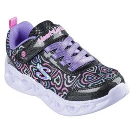 Skechers M&auml;dchen Sneaker "HEART LIGHTS", Gr. 33, schwarz, Synthetik, Textil, Glitzer, kontrastfarbene Details, Schuhe, Blinkschuh mit Herz-Laufsohle,