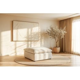 Polsterhocker Home Affaire "Venslev", beige (cream), B:90cm H:46cm T:90cm, 100% PES, Hocker, Polsterhocker, sch&ouml;ne Erg&auml;nzung f&uuml;r das Sofa