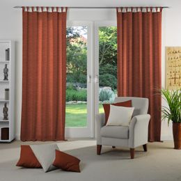 Vorhang WIRTH, B:132cm H:175cm, orange, Chenille, Polyacryl, Wohnzimmer, Gardinen, "Toco-Uni"