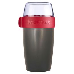 Mehrwegbecher Westmark, rot (rot, anthrazit), B:9,4cm H:19cm, Lebensmittelaufbewahrungsbehälter, Müslidose Müslispender, Joghurt-, Müsli-, Lunchbehälter, To Go, 200 + 500 ml, Made in Germany
