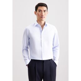 Seidensticker Herren Businesshemd "Schwarze Rose", blau, Gr. 38, gestreift, 100% Baumwolle, Hemden, Shaped 1/1 Kentkragen Gestreift