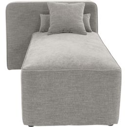 Ottomane Home Affaire "Sundstrup", grau (hellgrau), B:100cm H:76,5cm T:153cm, 100% Polyester, Sofas, Ottomane, Modulserie, individuelle Zusammenstellung