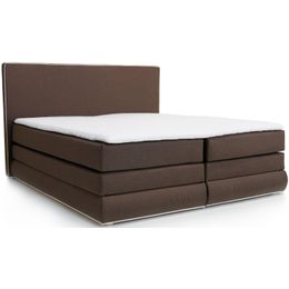 Boxspringbett Collection AB "Ninoni", braun, B:195cm L:210cm, Komplettbetten, inkl. Bettkasten, Topper und wahlweise mit LED-Beleuchtung