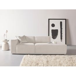 2-Sitzer Home Affaire "Noord mit Kedernaht, Breite 227 cm", beige (sand), B:227cm H:71cm T:96cm, 94% Polyester; 6% Nylon, Sofas, Cord, Struktur, Webstoff, mit Wellenunterfederung, Massivholzrahmen