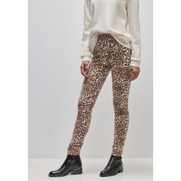 Street One Damen Leggings, braun, Gr. 46, animal-print, Web, 95% Baumwolle, 5% Elasthan, Hosen, aus Baumwolle mit Stretchanteil