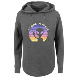 F4NT4STIC Damen Kapuzenpullover "Alien Peace Sunset", grau, Gr. XL, Obermaterial: 100% Baumwolle, Pullover, Premium Qualit&auml;t