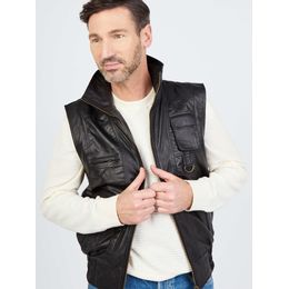 JCC Herren Lederweste "BigVest2", schwarz, Gr. 48, Obermaterial: 100% Lammleder, Westen