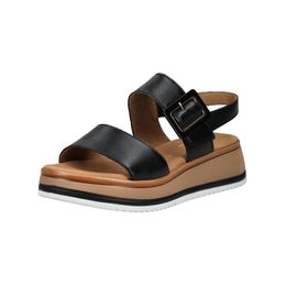 Gabor COMFORT Damen Riemchensandale "Gabor Comfort Sandalen Leder", Gr. 40,5, schwarz, Leder, Schuhe