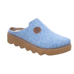 Rohde Damen Pantoffel "FOGGIA", Gr. 37, blau, Filz, Schuhe, Hausschuh, Schlappen, Clog, Homeslipper mit Profilsohle