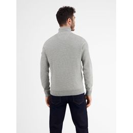 Lerros Herren Strickpullover "Lerros Stricktroyer in kerniger Optik", grau, Gr. S, 100% Baumwolle, Pullover