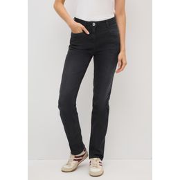 Cecil Damen Slim-fit-Jeans, grau, Gr. 36, unifarben, Jeans, 75% Baumwolle, 23% Polyester, 2% Elasthan, Jeans, High Waist