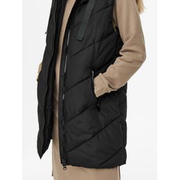 Jacqueline de Yong JDY Damen Steppweste "JDYSKYLAR LIFE HOOD WAISTCOAT OTW NOOS", schwarz, Gr. M, unifarben, Steppware, Obermaterial: 100% Polyester, Westen