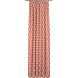 Vorhang Adam, B:145cm H:175cm, orange, Jacquard, Baumwolle (Bio-Baumwolle), Wohnzimmer, Gardinen, "Maroccan Shiraz Light", aus 100% Bio-Baumwolle