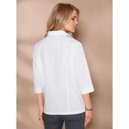 Classic Basics Damen Klassische Bluse, wei&szlig;, Gr. 42, unifarben, 65% Polyester, 35% Baumwolle, Blusen