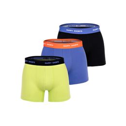 Happy Shorts Herren Boxershorts "Boxershort 3er Pack", Gr. XL, blau, Obermaterial: 95% Baumwolle CO. 5% Elasthan EL., Unterhosen