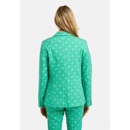 Milano Italy Damen Jackenblazer, gr&uuml;n, Gr. 34, bedruckt, Material: 75% Baumwolle, 22% Polyester, 3% Elasthan, Futter: 100% Polyester, Blazer, mit