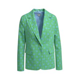 Milano Italy Damen Jackenblazer, gr&uuml;n, Gr. 44, bedruckt, Material: 75% Baumwolle, 22% Polyester, 3% Elasthan, Futter: 100% Polyester, Blazer, mit
